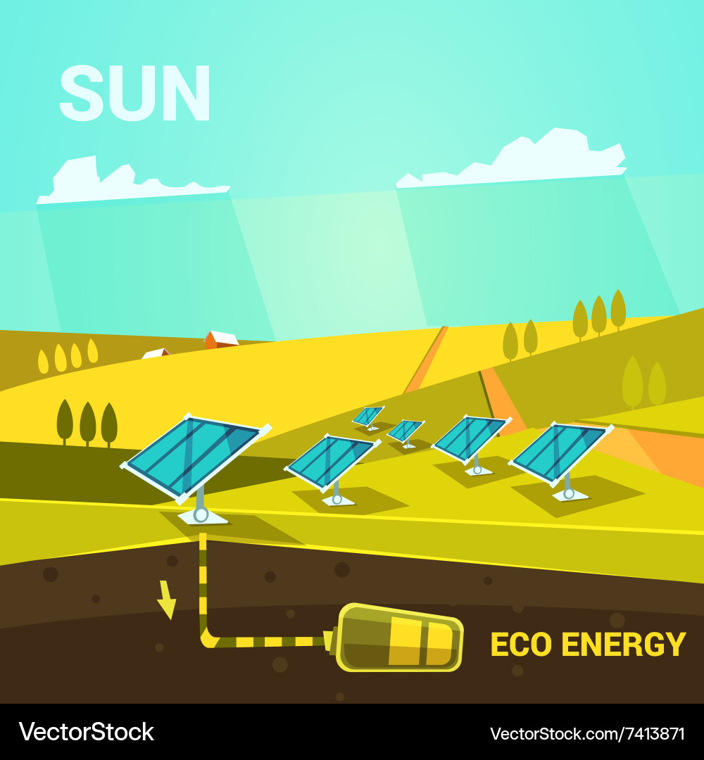 Ecologycal energy cartoon Royalty Free Vector Image