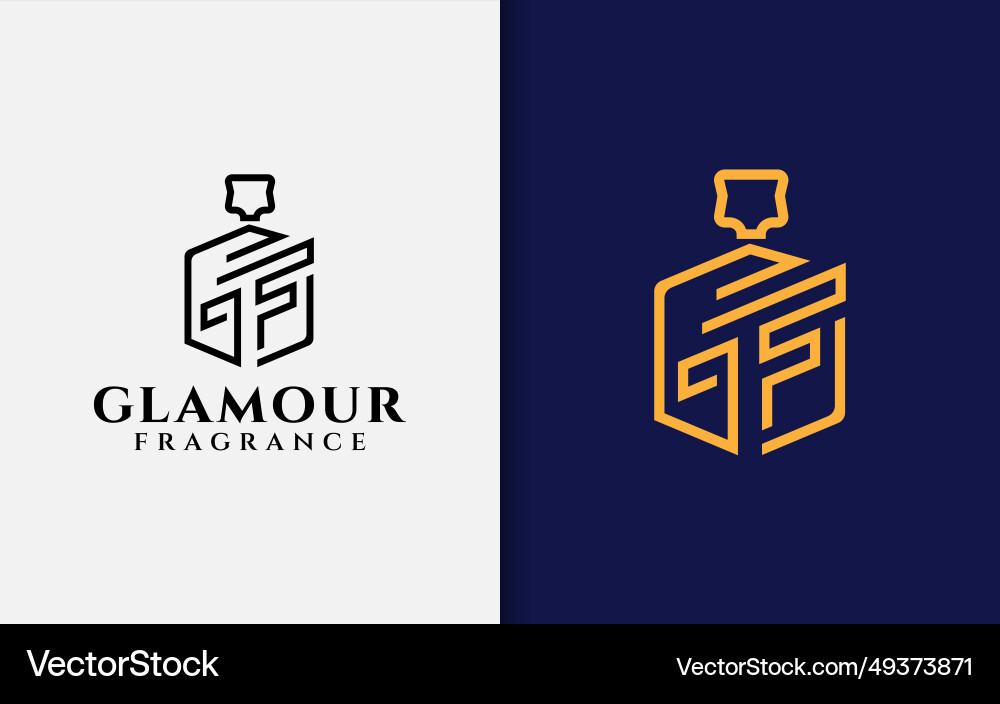 Glamour fragrance logo design abstract initial Vector Image