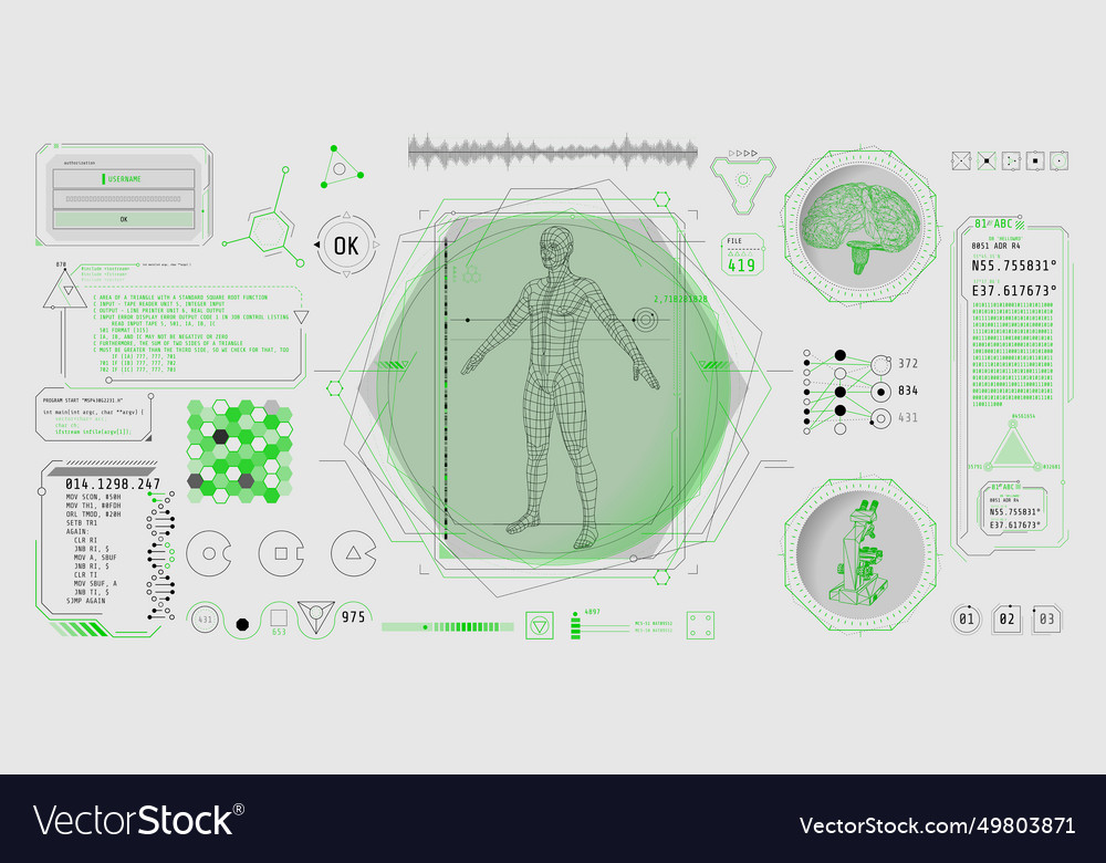 Hud interface design for decoding big data Vector Image Hud interface design for decoding big data Vector Image