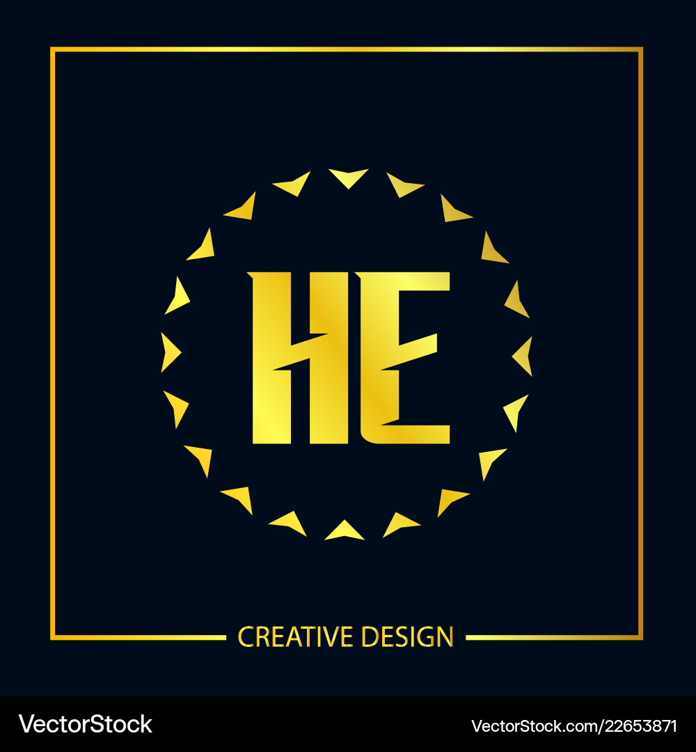 Initial letter he logo template design Royalty Free Vector