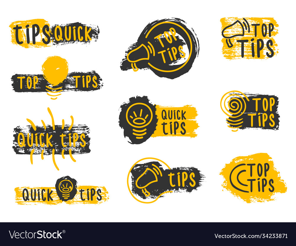 Quick tips shapes Royalty Free Vector Image - VectorStock