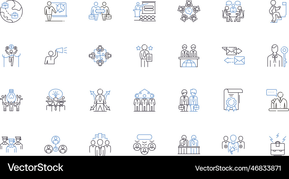 Regulation line icons collection compliance Vector Image