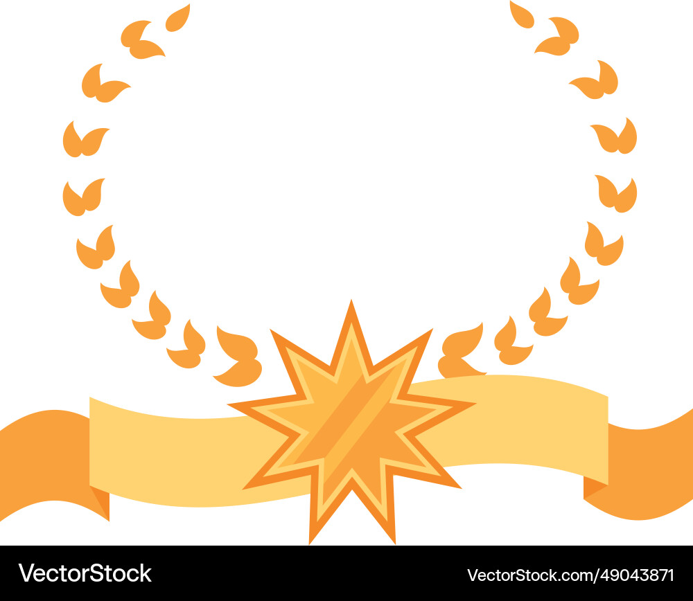 Ribbon and wreath golden Royalty Free Vector Image
