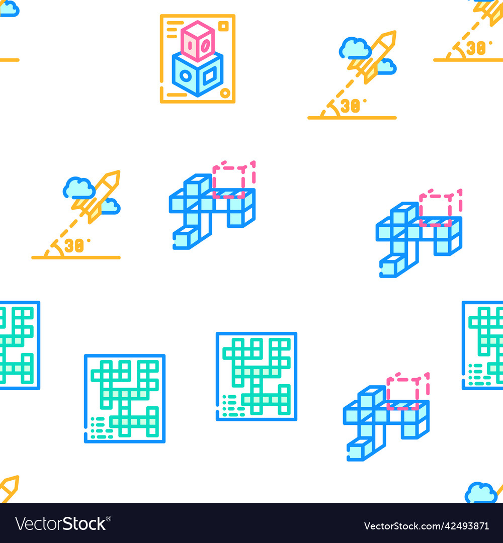 Self study lessons seamless pattern Royalty Free Vector