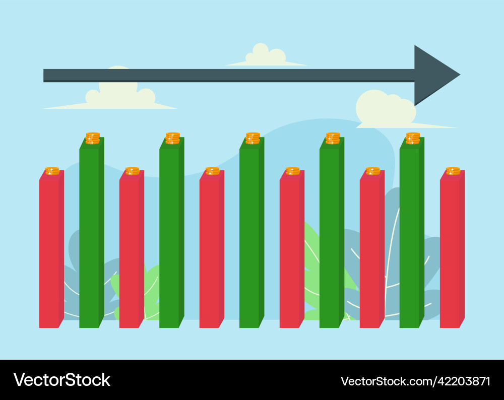Sideways market investment concept Royalty Free Vector Image