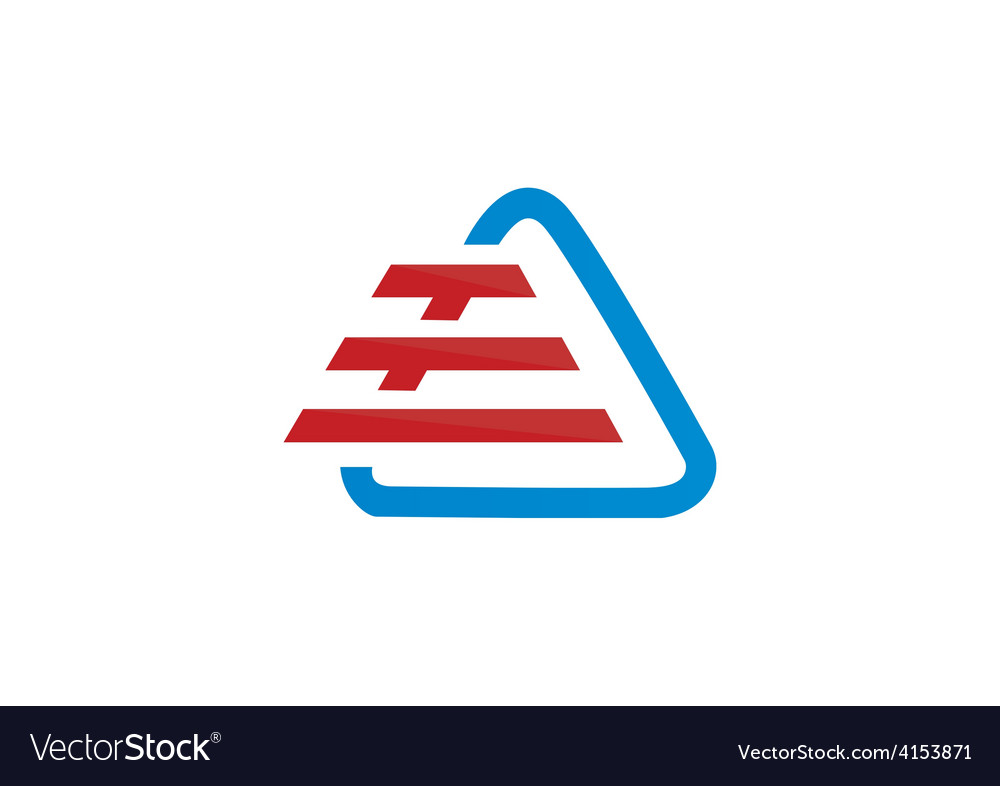 Triangle stripes construction logo Royalty Free Vector Image