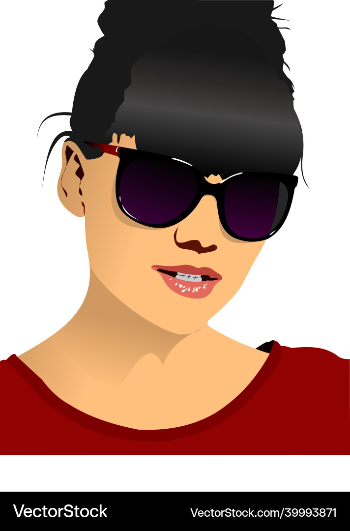 Woman face with sunglasses Royalty Free Vector Image