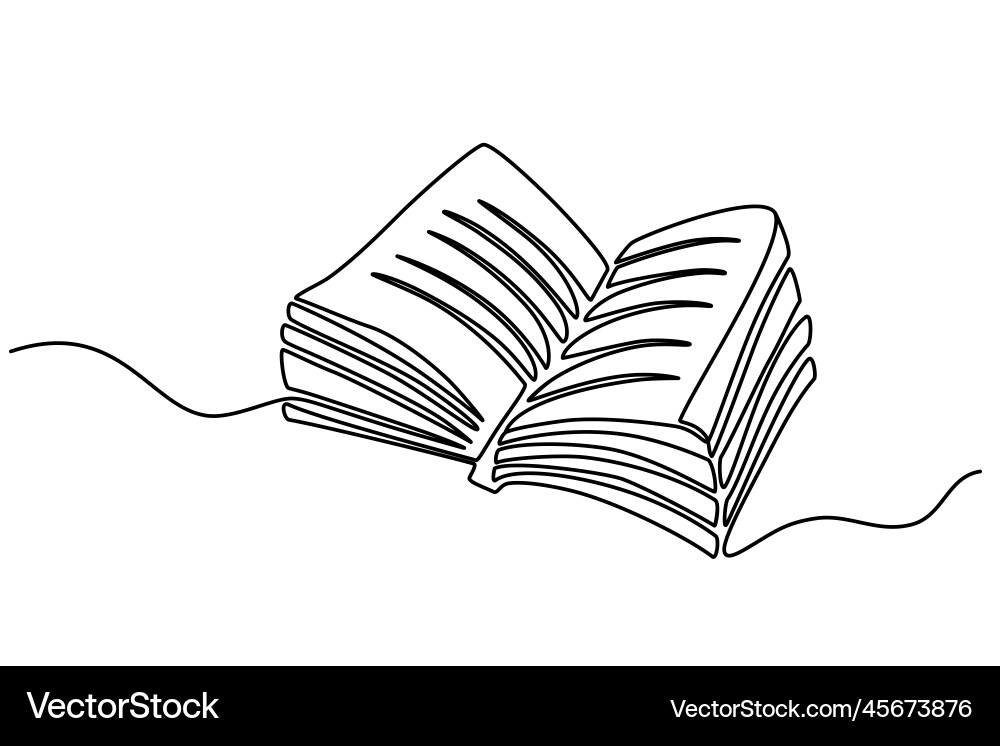 0091 book line Royalty Free Vector Image - VectorStock