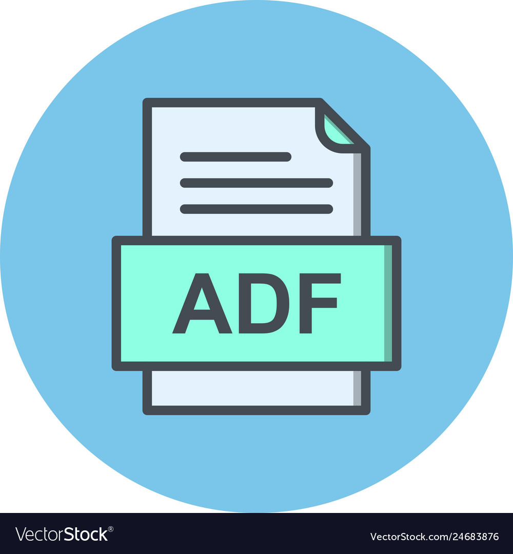Adf file document icon Royalty Free Vector Image