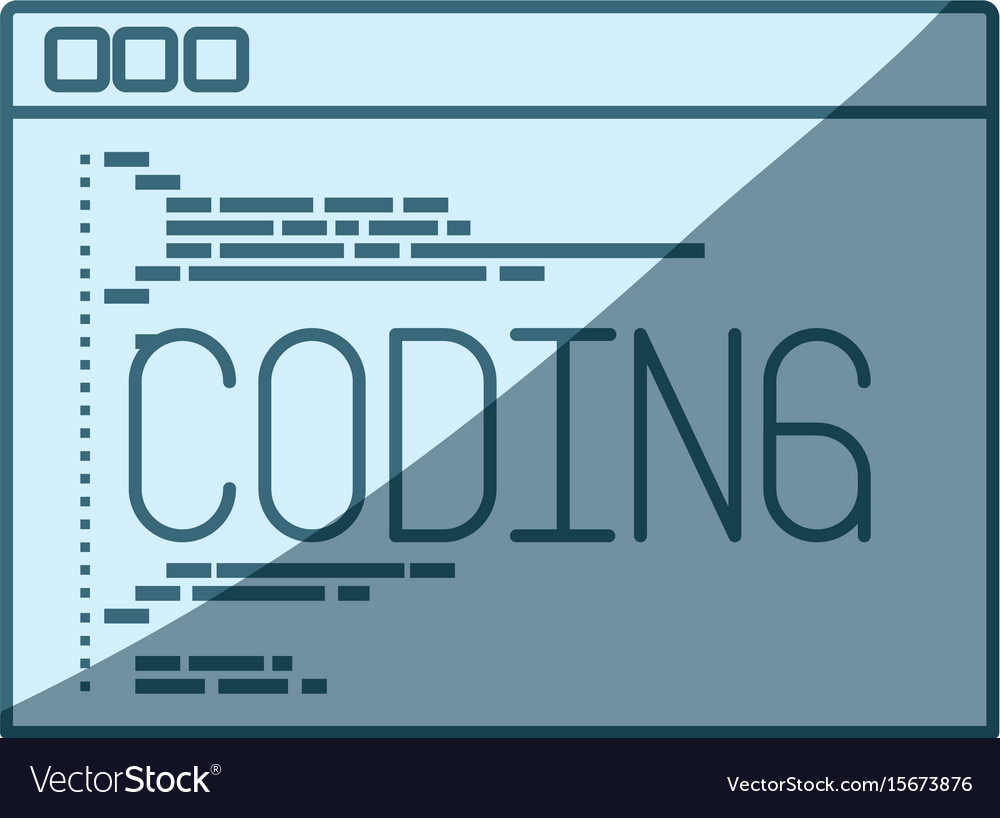 Blue shading silhouette programming window Vector Image
