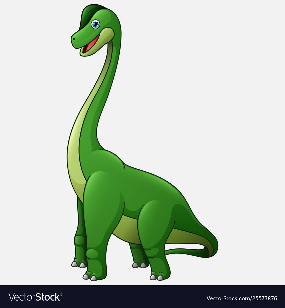 Cartoon brontosaurus white background Royalty Free Vector