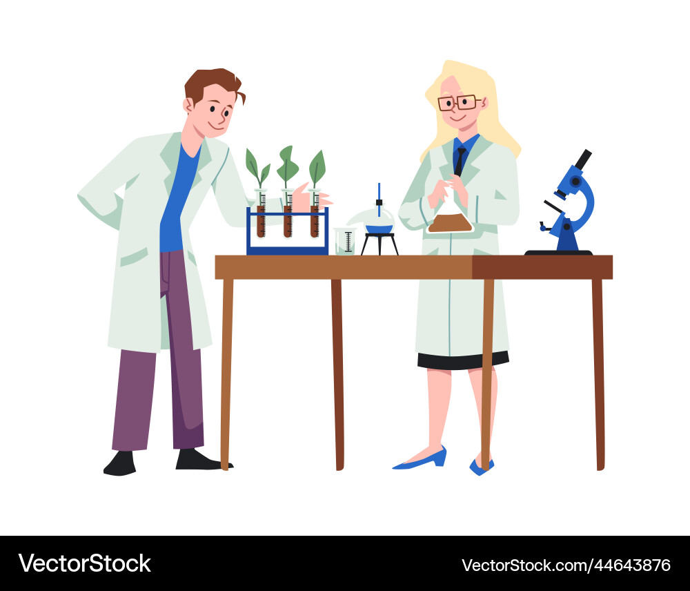 Chemical and biological laboratory research Vector Image