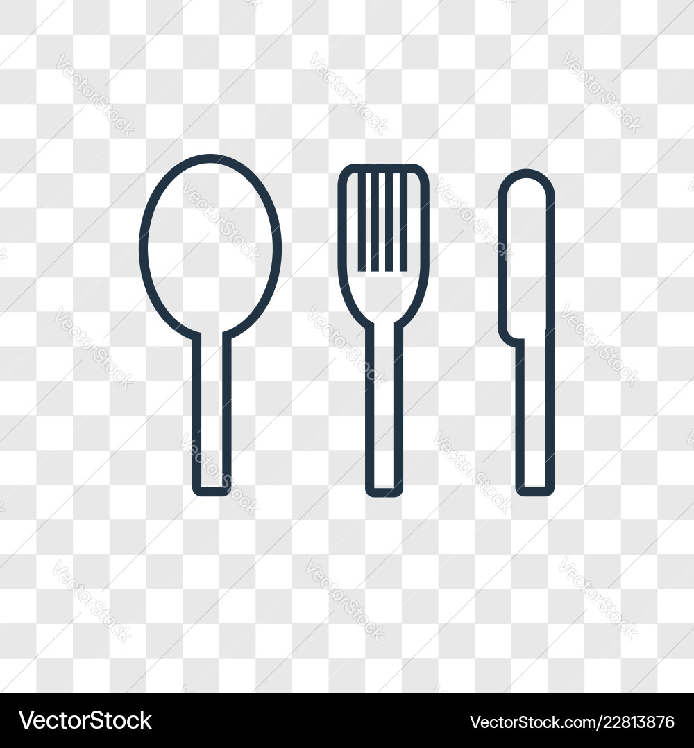 Cutlery concept linear icon isolated Royalty Free Vector