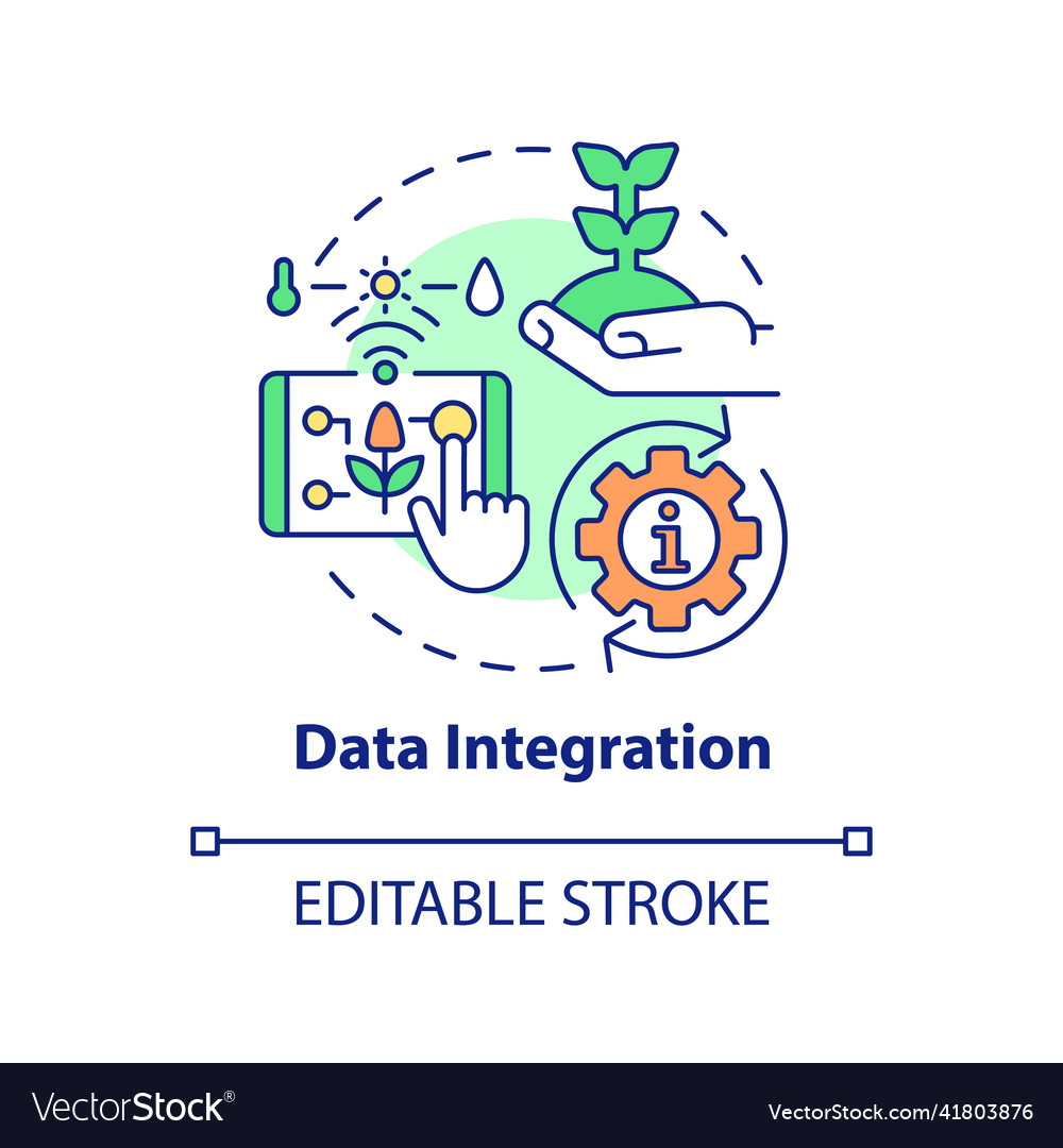 Data integration concept icon Royalty Free Vector Image