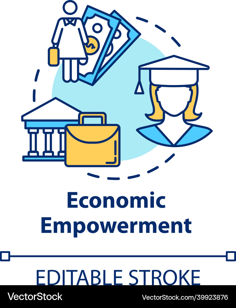 Economic empowerment concept icon career Vector Image