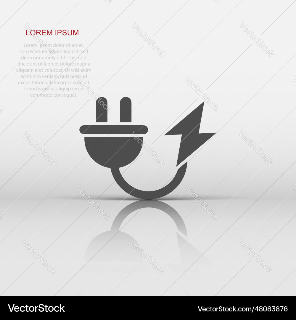 Electric plug icon in flat style power adapter Vector Image