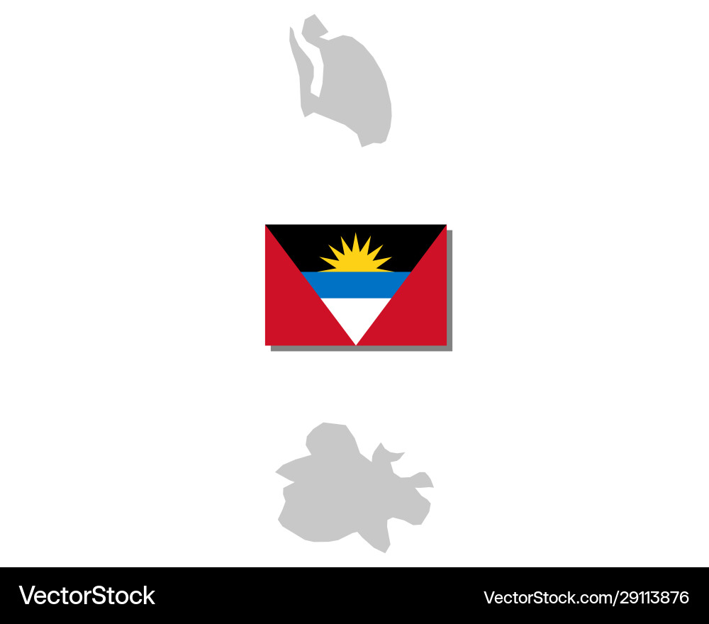 Flag and map antigua barbuda Royalty Free Vector Image