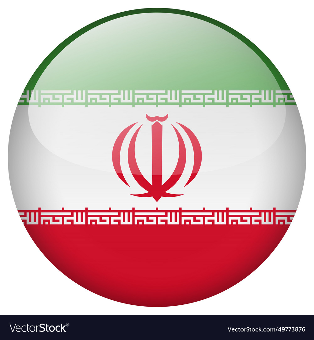 Iran flag button Royalty Free Vector Image - VectorStock