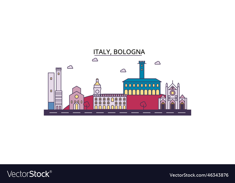Italy bologna tourism landmarks city Royalty Free Vector