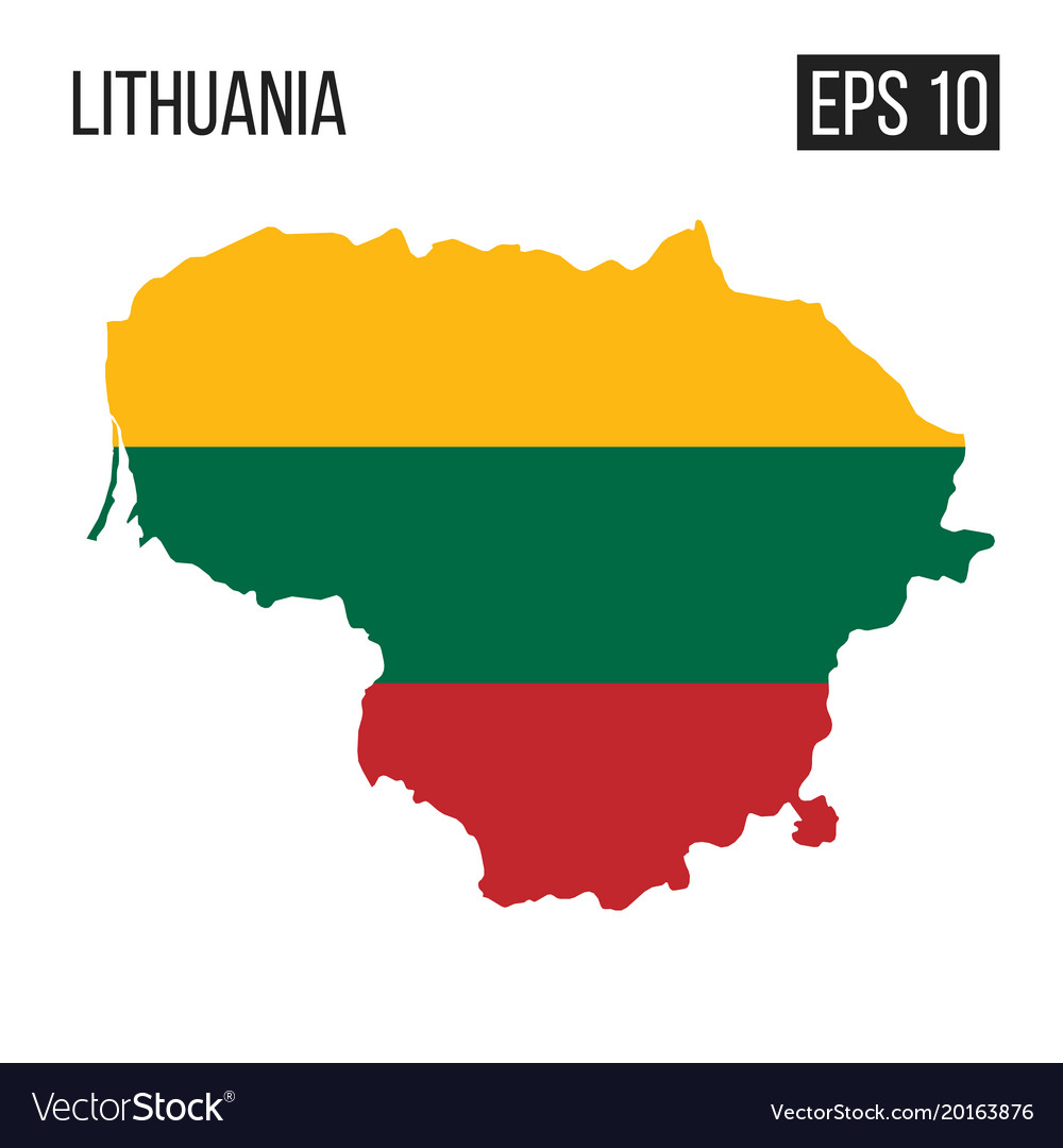 Lithuania map border with flag eps10 Royalty Free Vector