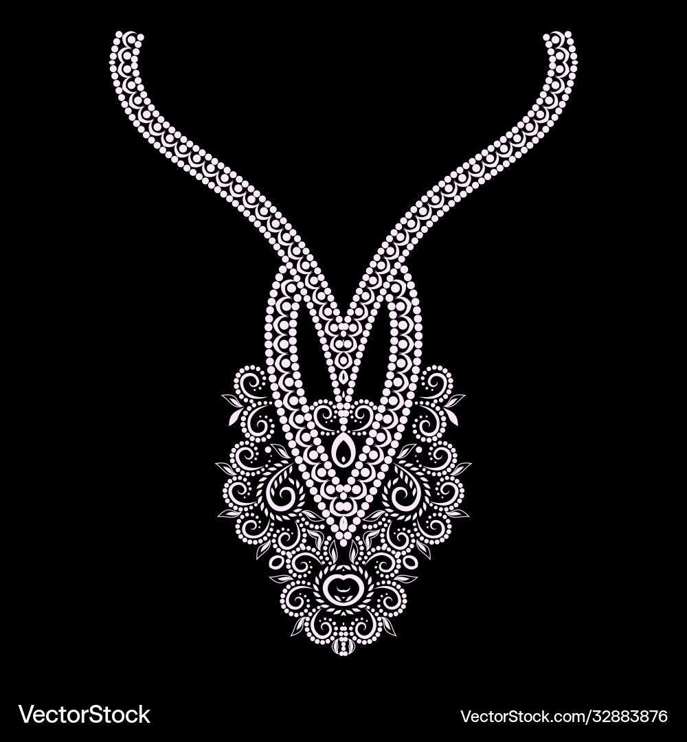 Ornamental black and white pendant Royalty Free Vector Image