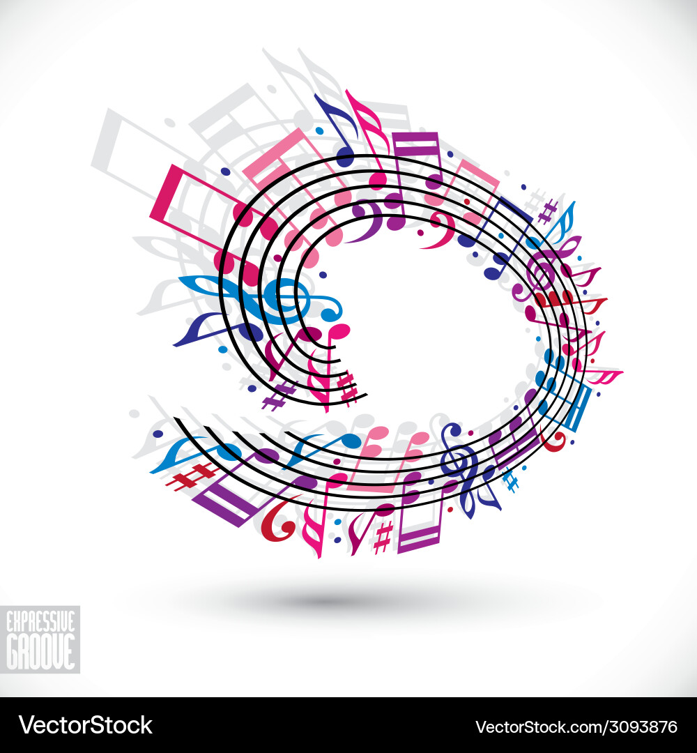 Pink and violet music background with clef Vector Image