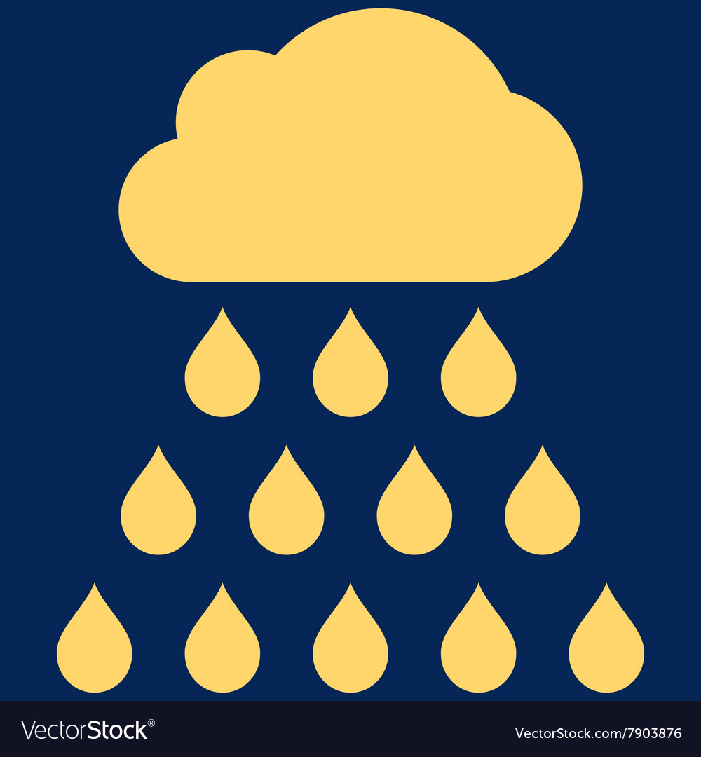 Rain Cloud Flat Symbol Royalty Free Vector Image