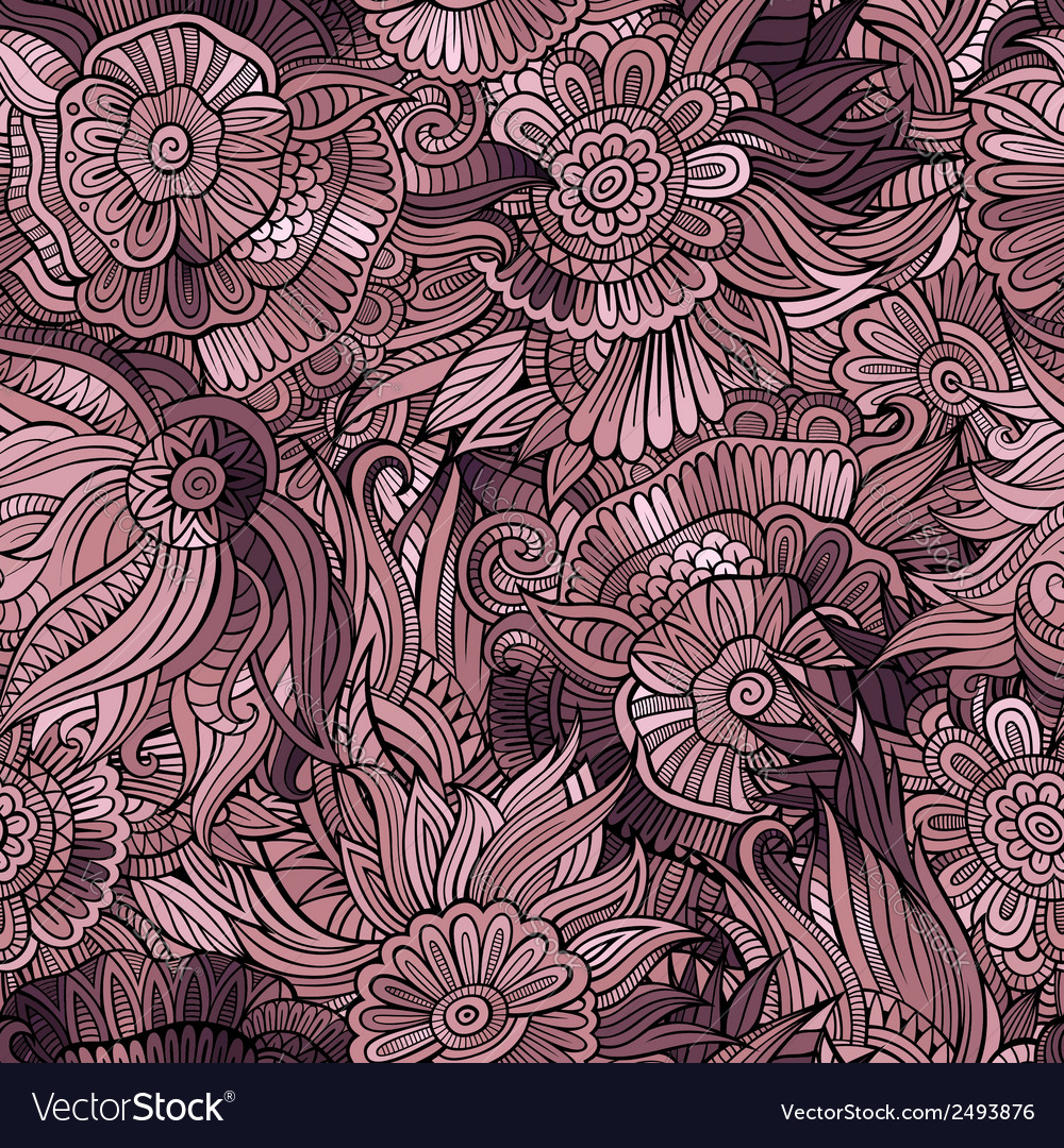 Seamless abstract flowers pattern Royalty Free Vector Image