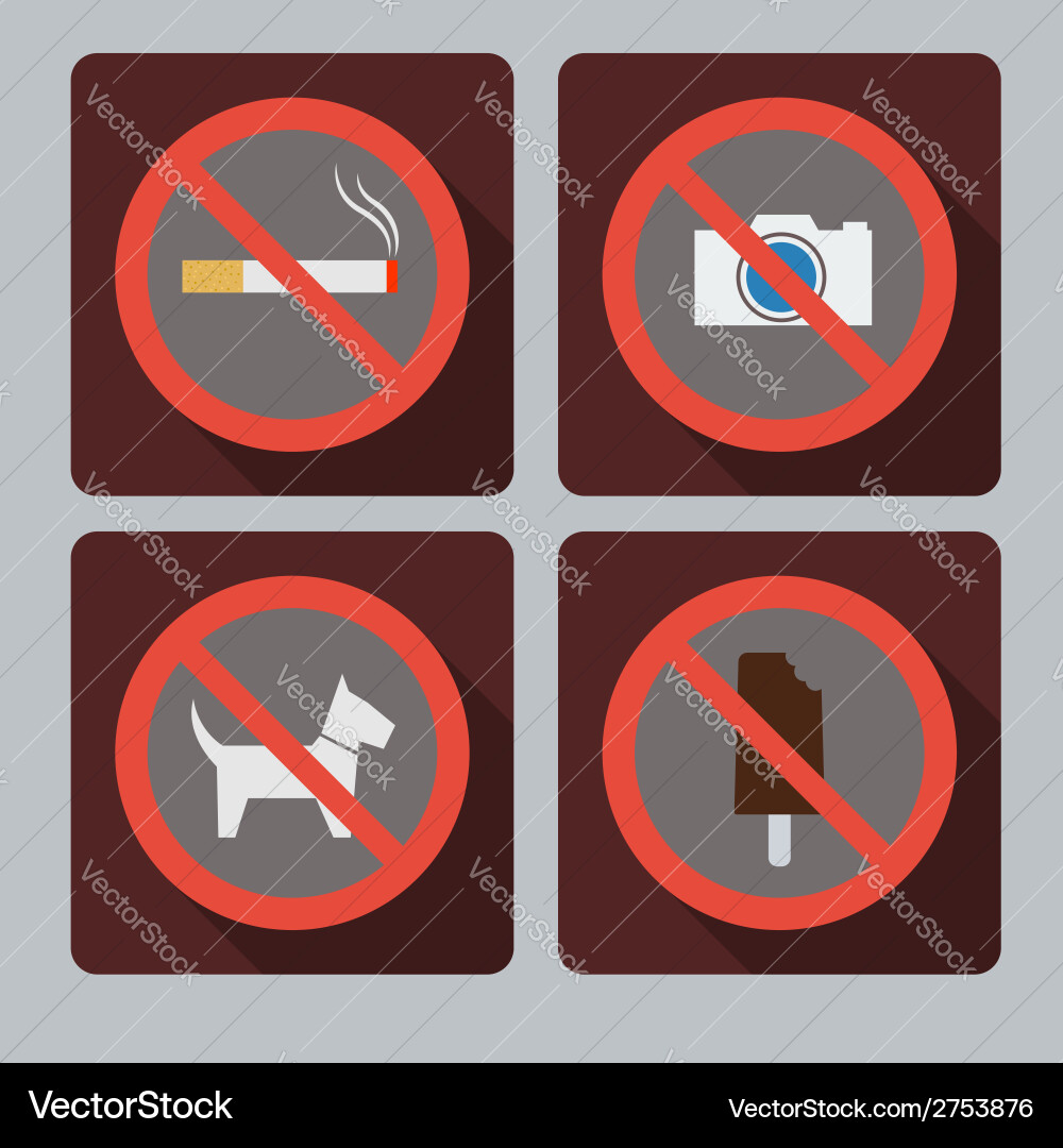 Set of prohibition signs Royalty Free Vector Image