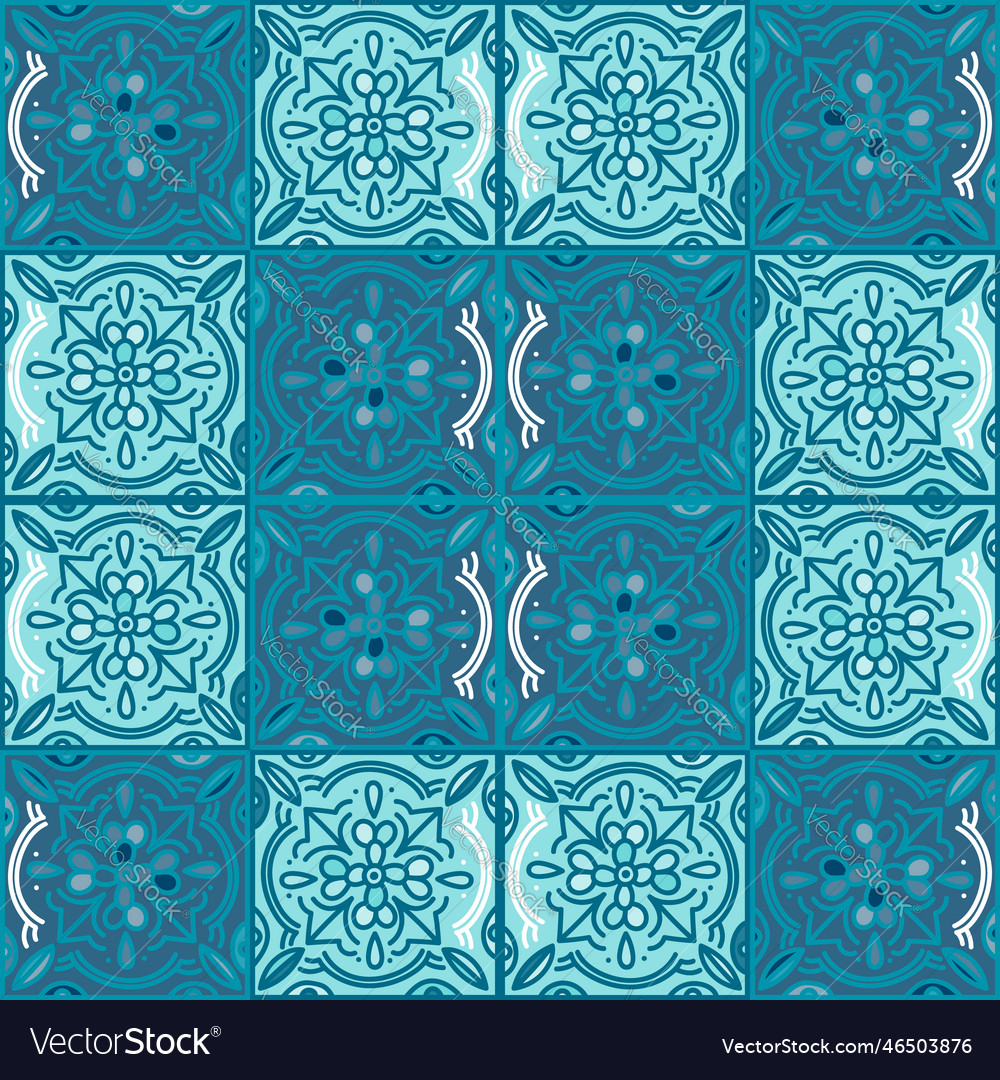 Talavera pattern indian patchwork turkish Vector Image