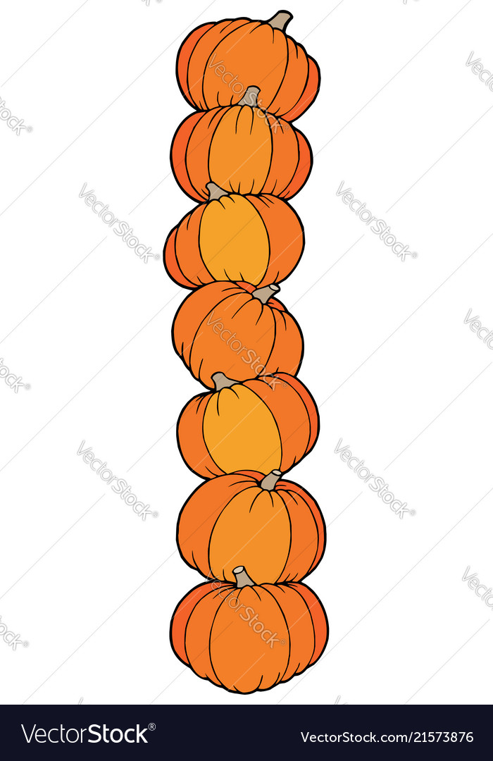 Vertical line pumpkins Royalty Free Vector Image
