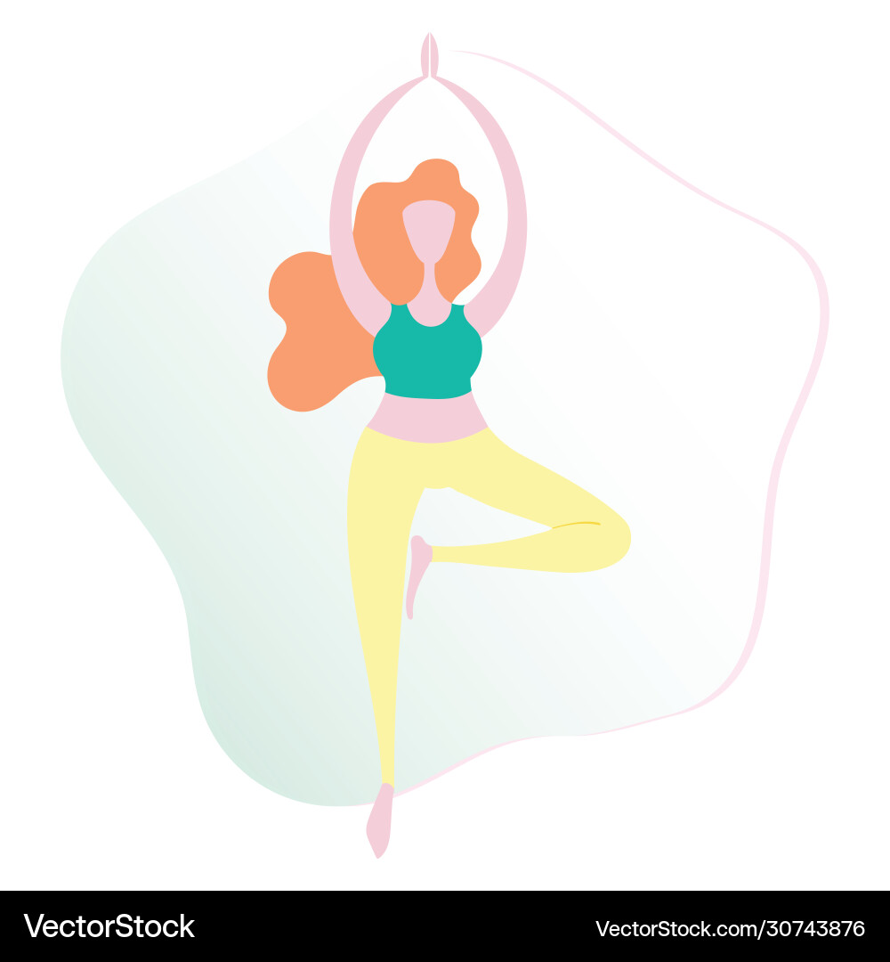 Yoga lady in asana template Royalty Free Vector Image
