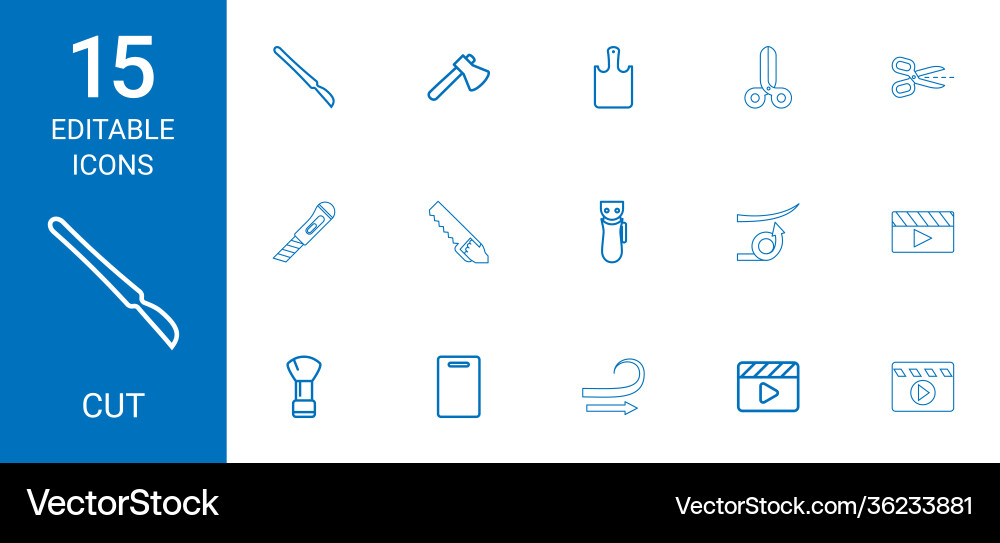 15 cut icons Royalty Free Vector Image - VectorStock