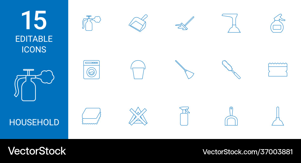 15 household icons Royalty Free Vector Image - VectorStock