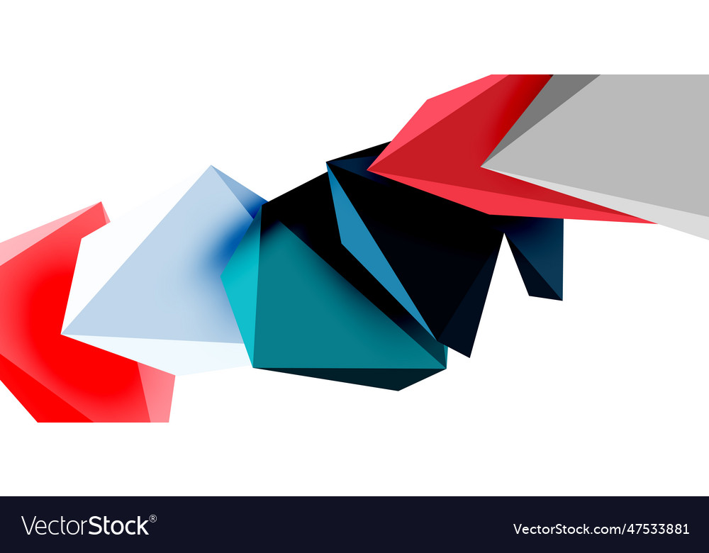 3d low poly triangle design elements Royalty Free Vector