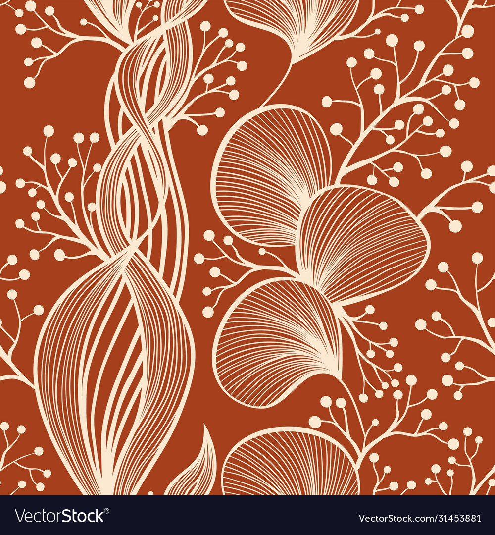 Abstract botanical seamless pattern in light Vector Image