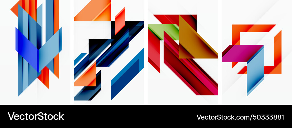 Bright colorful geometric abstract poster Vector Image