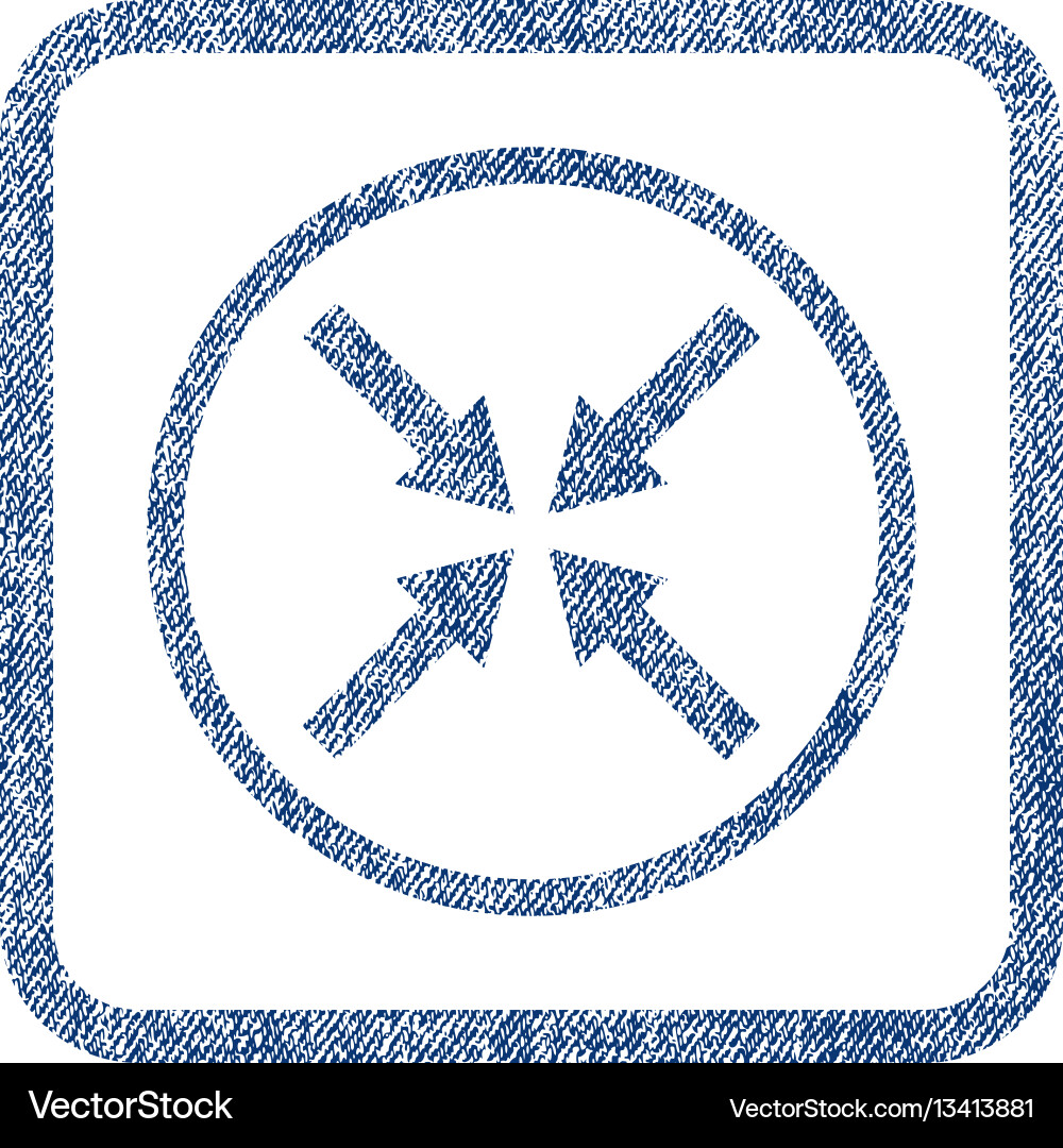 Center arrows fabric textured icon Royalty Free Vector Image