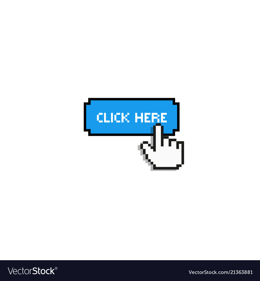 Click here finger cursor button Royalty Free Vector Image