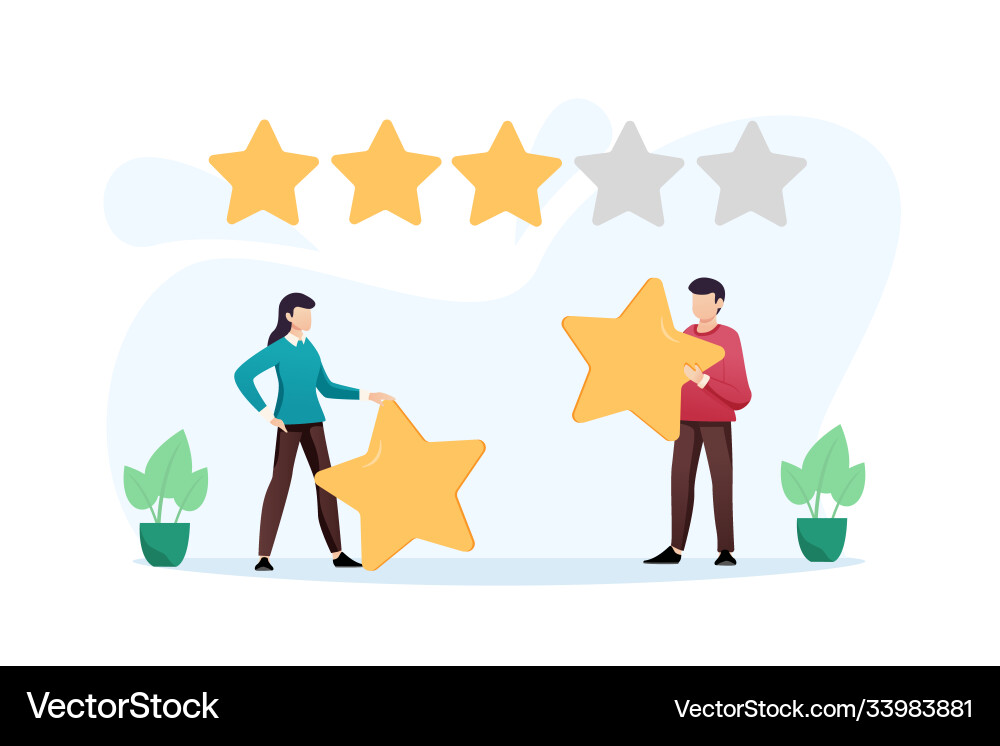 Customer review rating different people give Vector Image