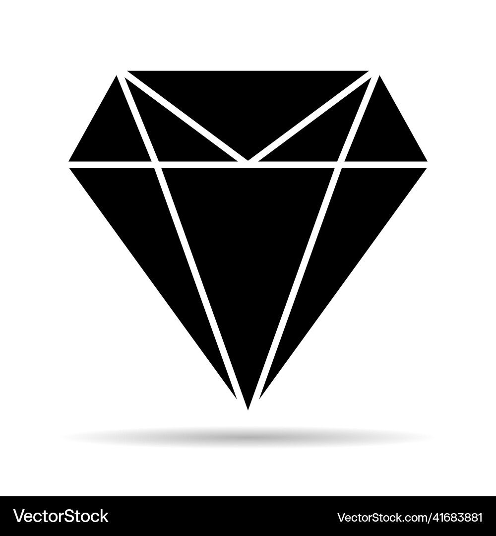 Diamond flat icon web symbol perfect pictogram Vector Image
