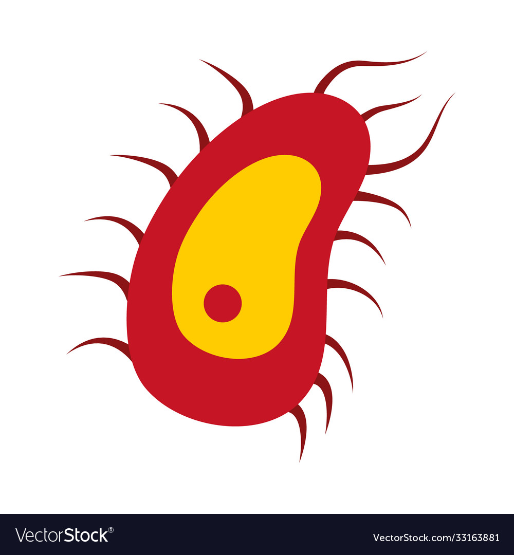 Escherichia Coli Bacteria Icon Flat Style Vector Image