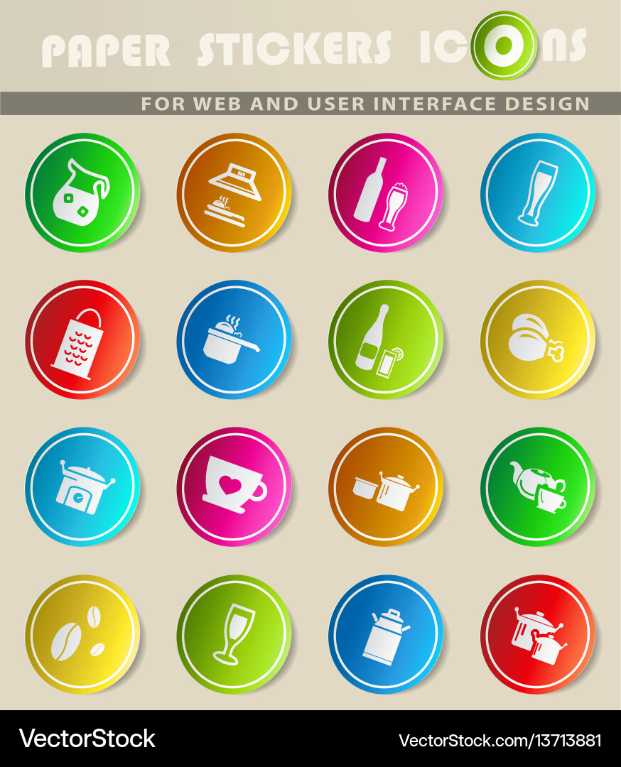 Food and kitchen icon set Royalty Free Vector Image