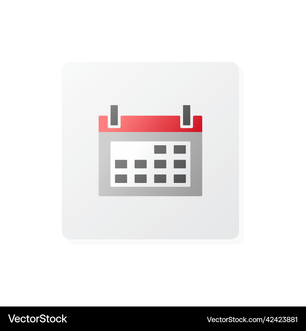 Isolated flat icon simple calendar sign Royalty Free Vector