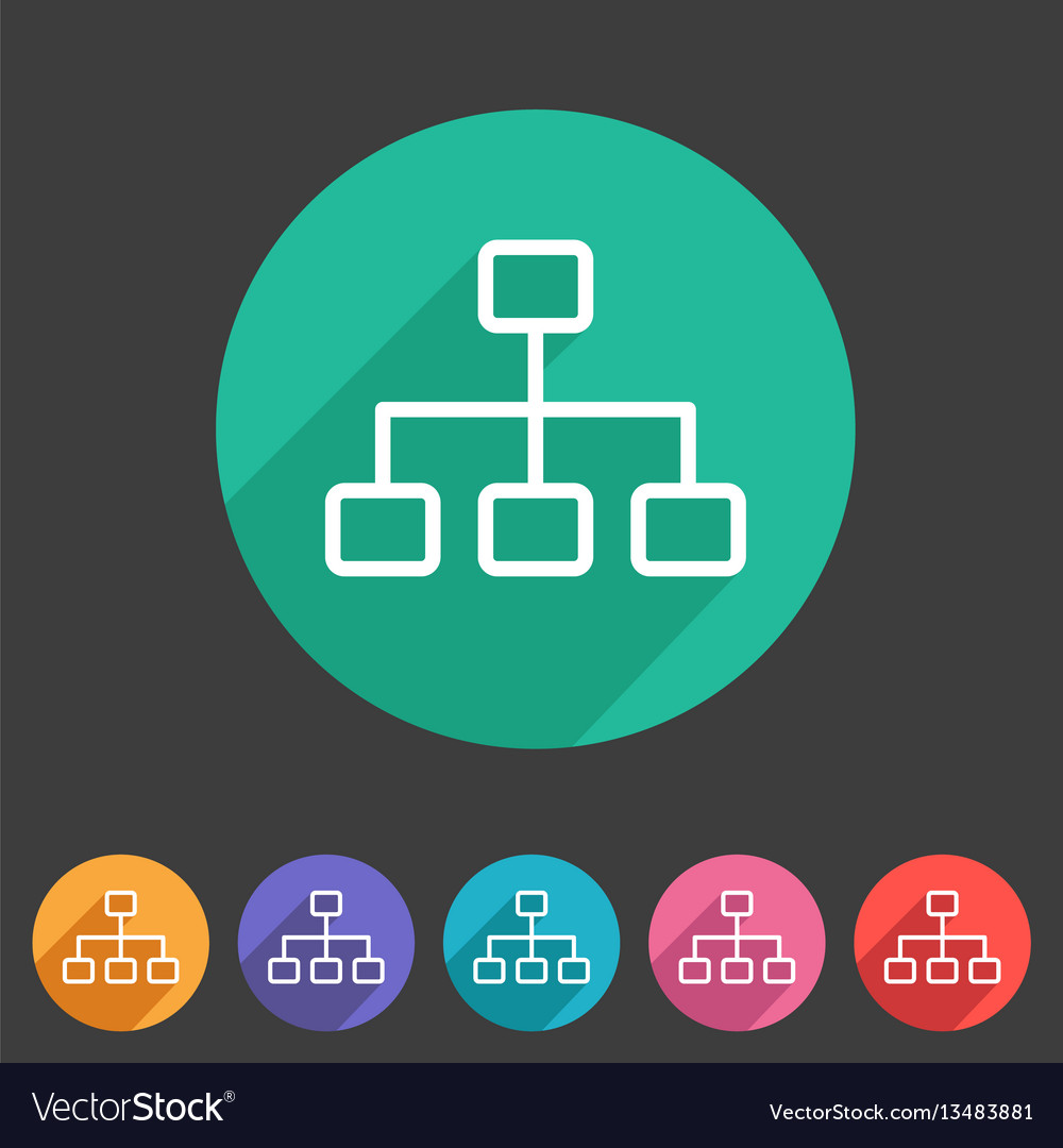Line hierarchy icon flat web sign symbol logo Vector Image
