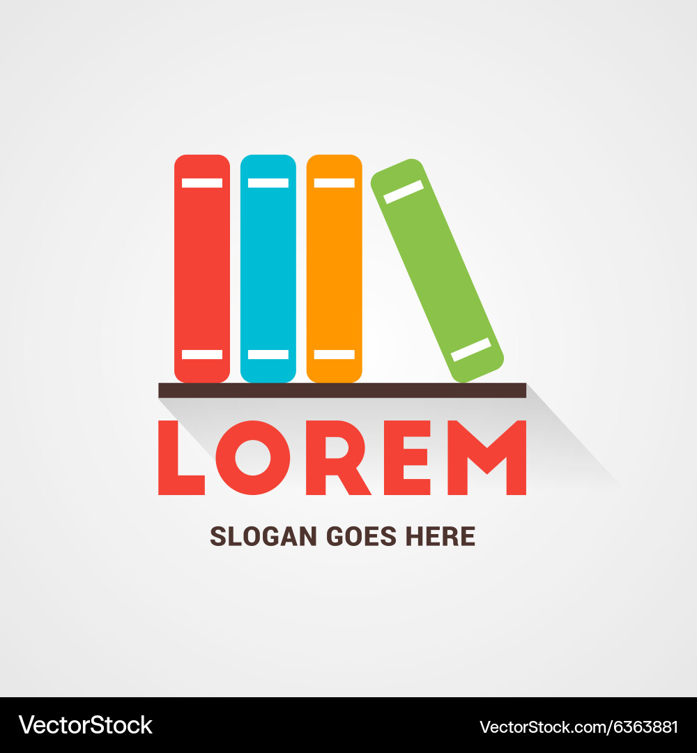 Logo template stack of books for bookshop Vector Image