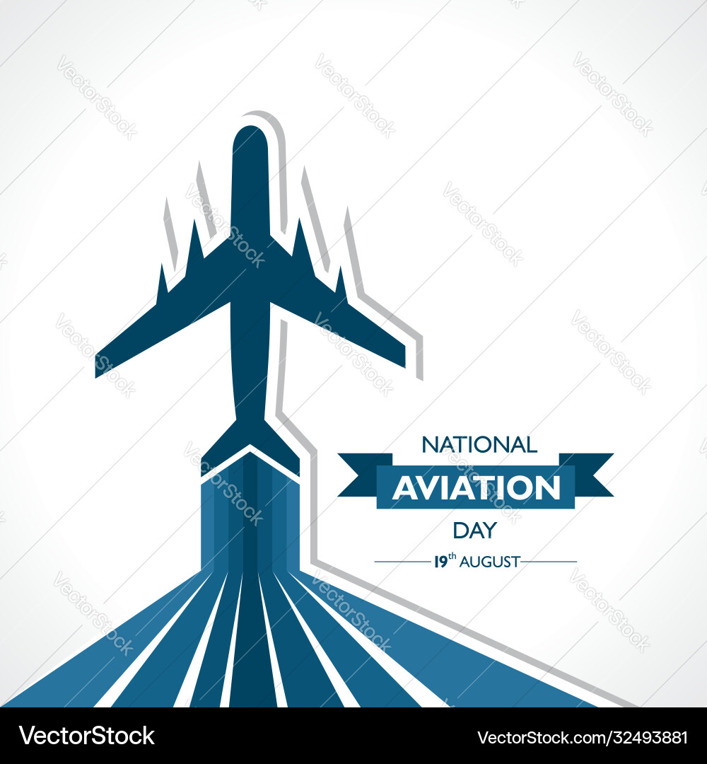 National aviation day which is celebrated Vector Image