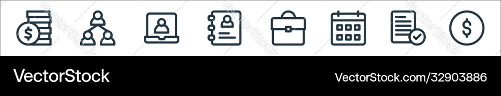 Business line icons linear set quality line set Vector Image