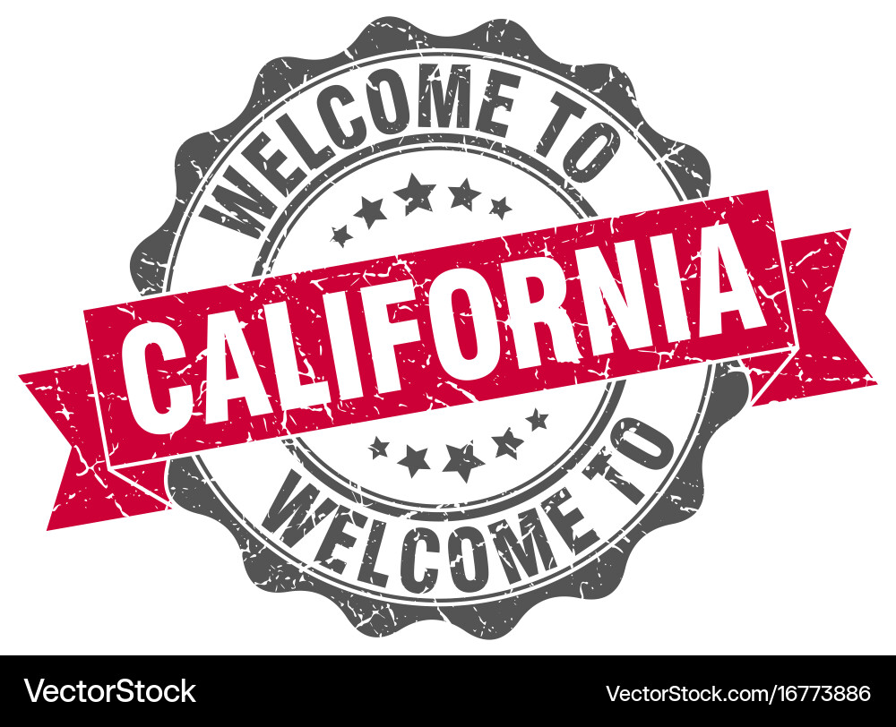 California round ribbon seal Royalty Free Vector Image