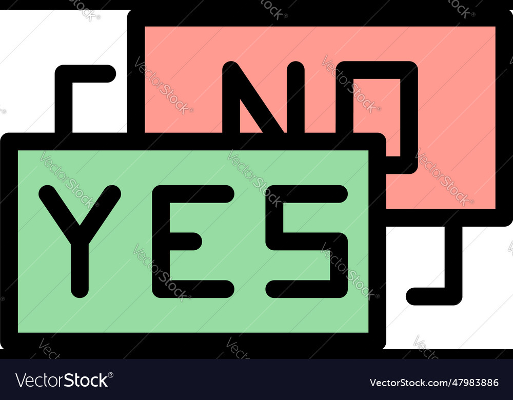 Code Yes No Icon Flat Royalty Free Vector Image